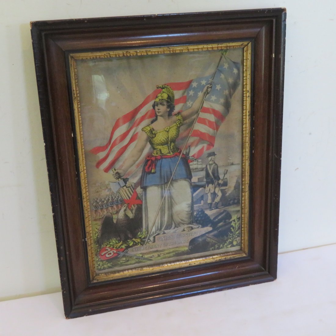 Centennial 1876 Patriotic Print Of Lady Liberty
