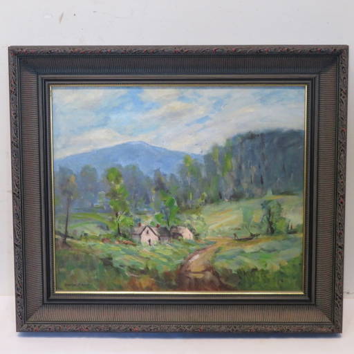 O/b Landscape Signed By George Baum