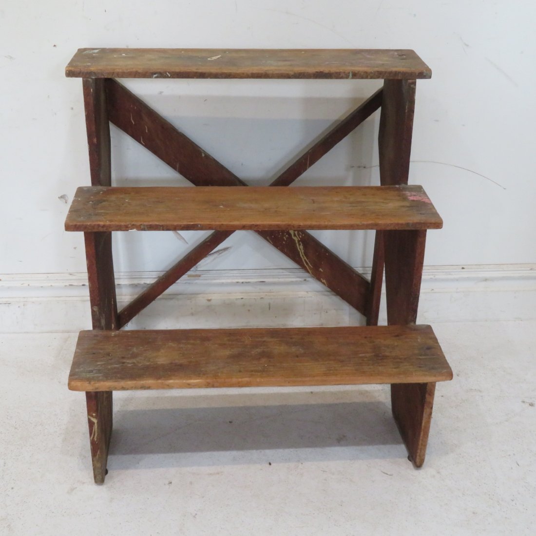 Ca 1900 Pine 3 Tier Plant Stand Or Crock Bench