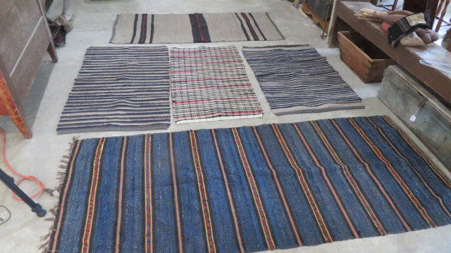 5 Newer Rag Throw Rugs