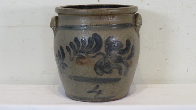 E. Fowler, Beaver, Pa. 4 Gal. Stoneware Jar