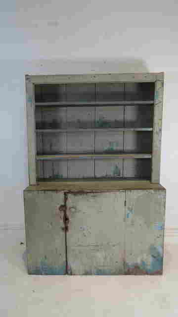 Painted 19th century pine open top step back cupboard (#0141) on Jan 23 ...