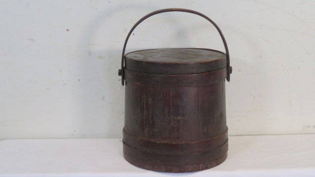 Wood firkin in old dark red paint (#0017) on Mar 27, 2023 | Davies ...