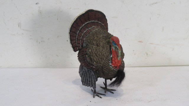 Papier Mache Tom Turkey With A Beard Candy Container