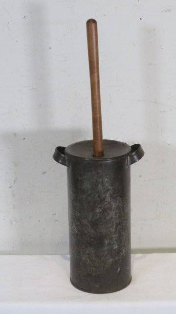 Tin dasher churn with handles and wood dasher (#0145) on Mar 27, 2023 ...