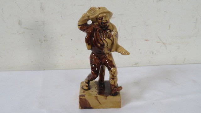 Yellow Ware Figure In Rockingham Glaze, Jim Crow Auction