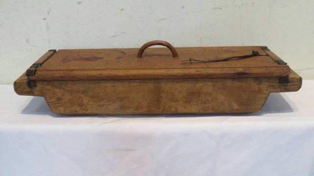 19th Century Chopping Box With Lid & Handle Auction