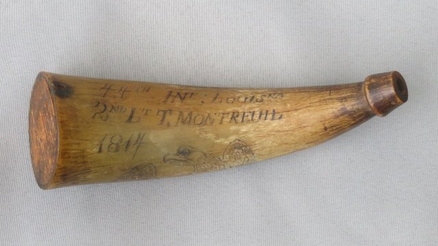 War Of 1812 Powder Horn Signed And Dated 1814 With Eagle Auction