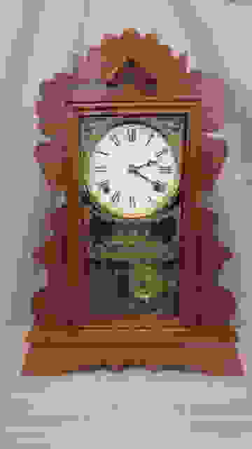 Russell & Jones Clock Co. Walnut Kitchen Style Clock Auction