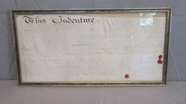 Framed Pa. 1833 Indenture