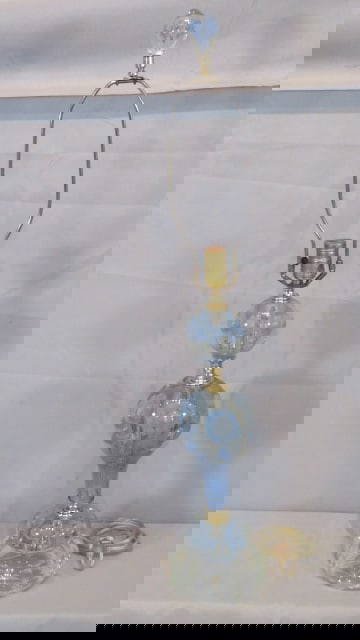 Blue St. Clair Paperweight Table Lamp With Finial Auction