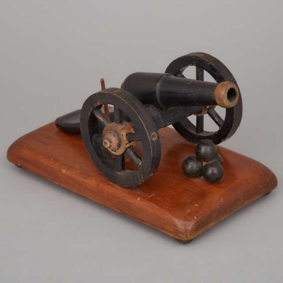 Painted Wooden Model Of A Cannon, Mid 20th Century