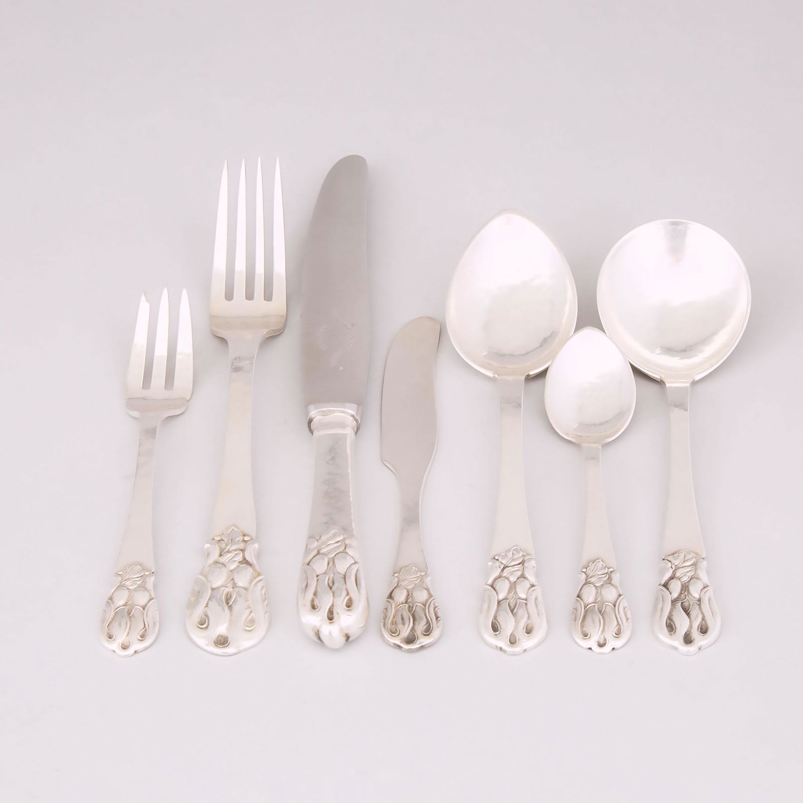 Canadian Silver 'blossom' Pattern Flatware Service,