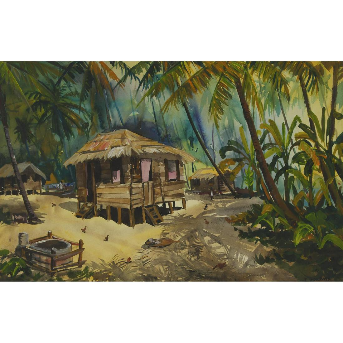 Edwin Hingwan (1932 1976), Trinidad, 1971, Watercolour;