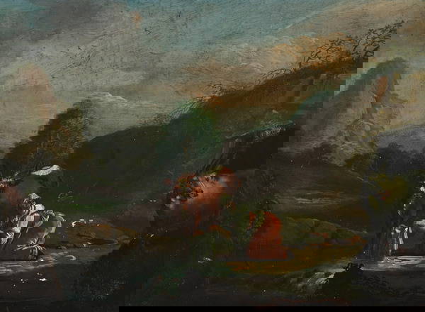 18th/19th Century Dutch School, Peasant Washing