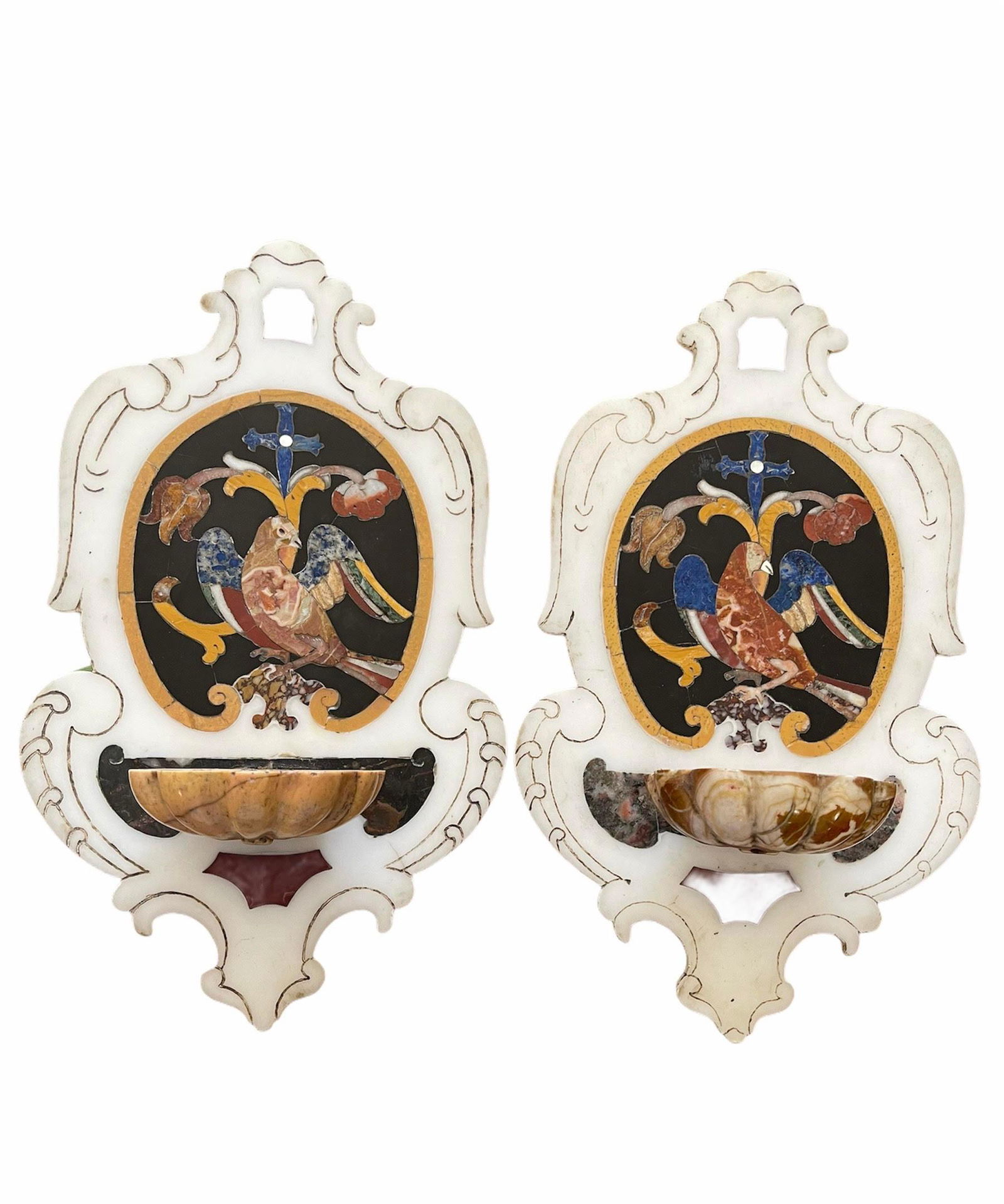 Pair of Antique Holy Water Stoups - Mar 10, 2023 | Unicart in Italy