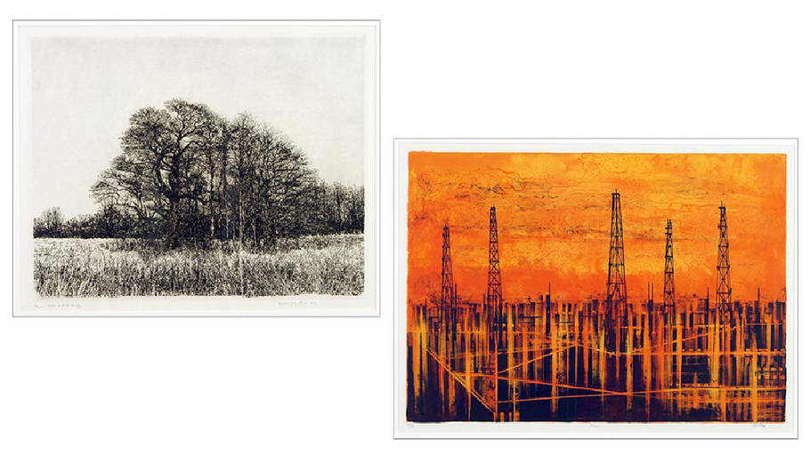 Herbert L. Fink (american, 1921 2006) Oaks And Hickory.