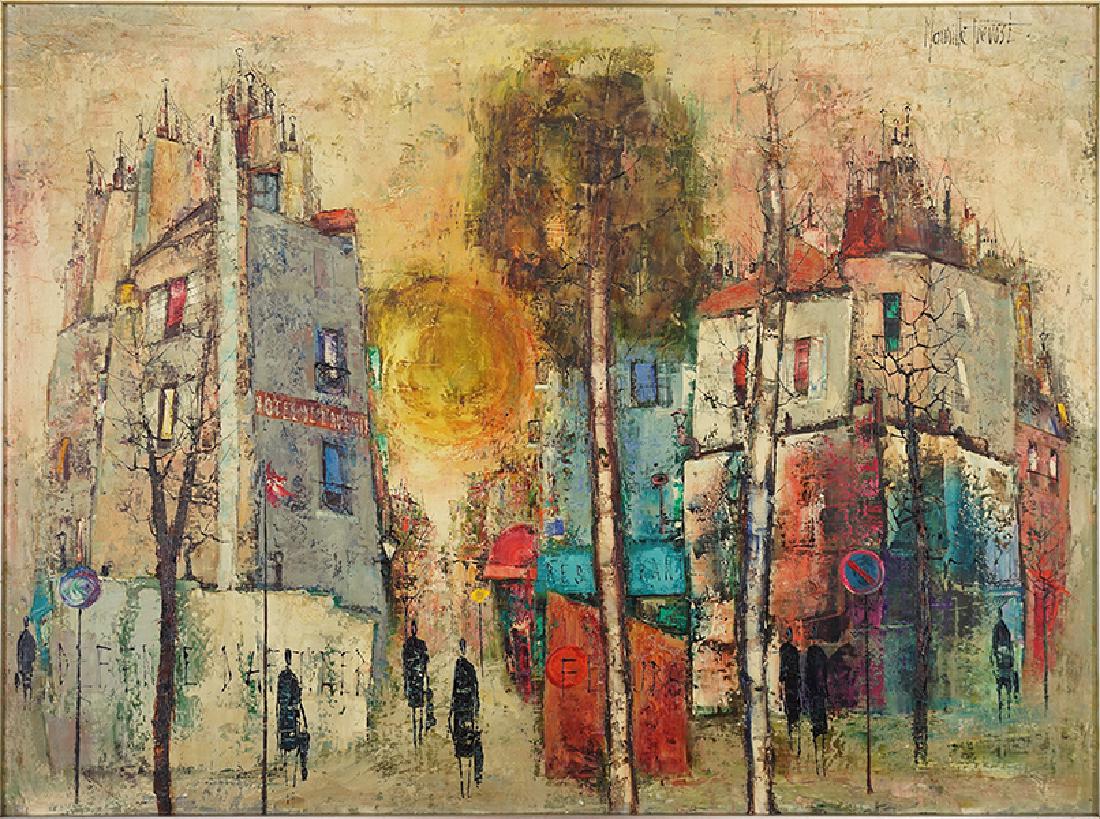 Maurille Prevost (French, B. 1922?) Paris Street Scene.
