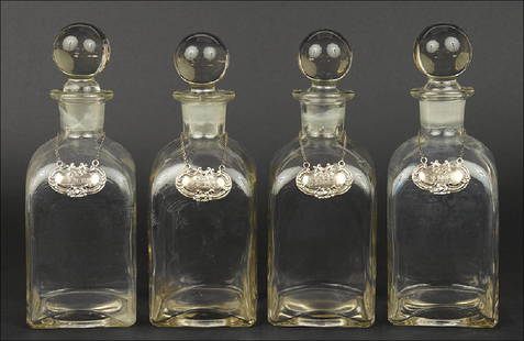 Five Silver Decanter Labels, Gin.