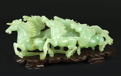 Chinese Carved Galloping Horses