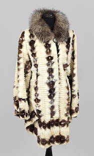 Fox Trimmed Mink Semi Sweep Coat