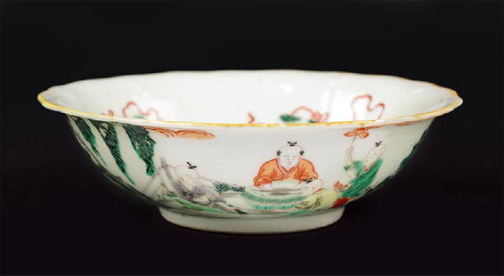 Chinese Famille Verte Porcelain Monteith Bowl A Large Porcelain ...