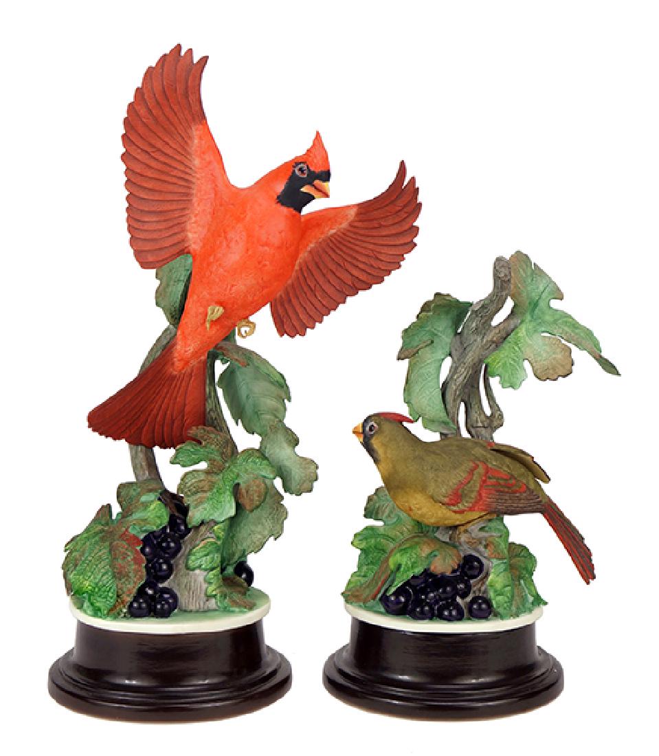 A Pair Of Boehm Porcelain Cardinals.