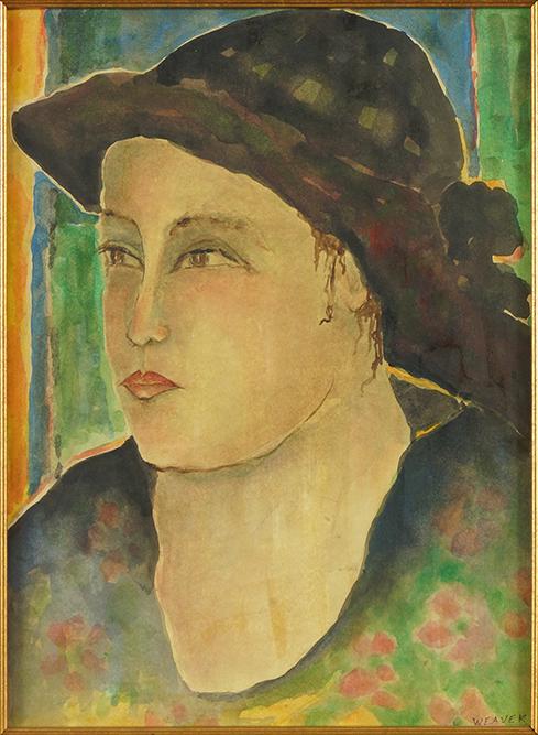 Sally Weaver (American, 20th Century) Girl In A Hat. - Oct 25, 2019 ...