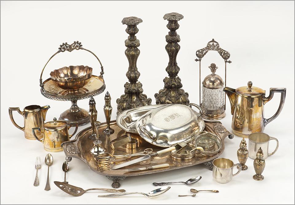 A Collection Of Silverplate.