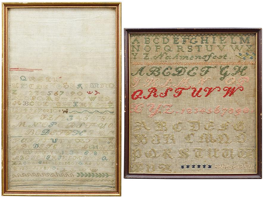 For Auction: Two Needlepoint Samplers. (#2345013) on Apr 21, 2020 ...