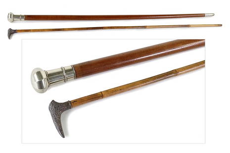 Two Japanese Bamboo Walking Sticks