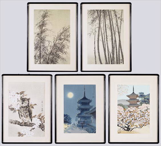 A Collection Of Uchida Art Company Woodblock Prints.