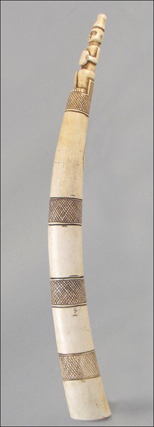 932124: AFRICAN CARVED IVORY TUSK.