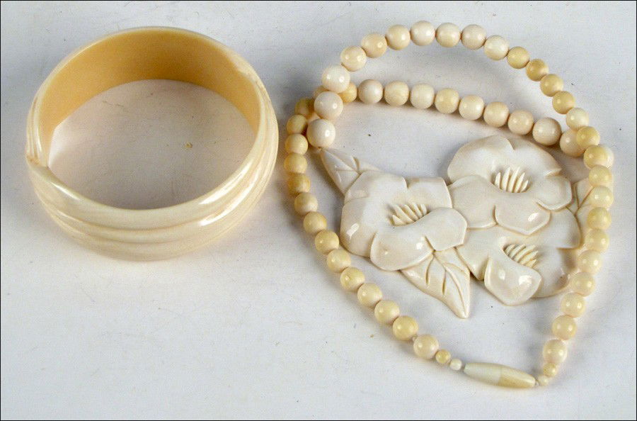 Carved Ivory Necklace.