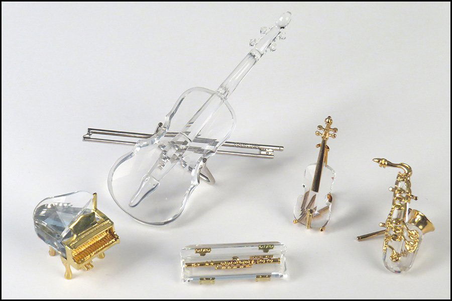 COLLECTION OF SWAROVSKI CRYSTAL MUSICAL INSTRUMENTS.