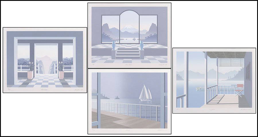 Mick Durrant (british, 20th Century) Four Interiors.