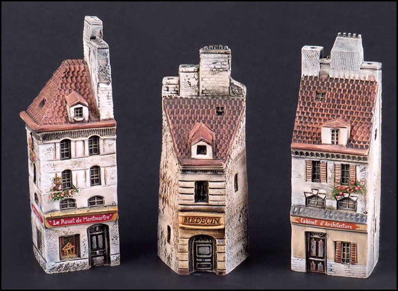 GROUP OF THREE GAULT FRENCH PORCELAIN MINIATURES.