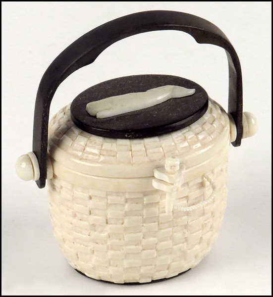 NANTUCKET CARVED IVORY BASKET. - Feb 22, 2014 | Susanin's Auctions in IL