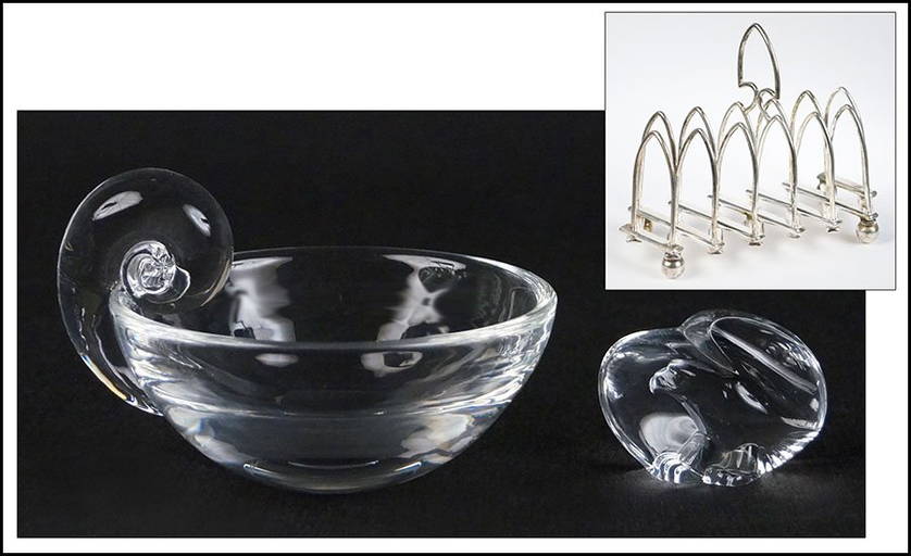 A Steuben Crystal Olive Dish.