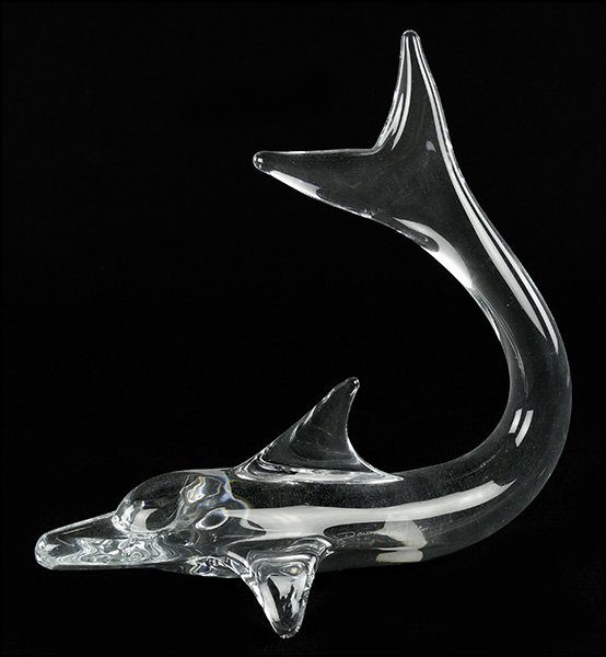 DAUM CRYSTAL DOLPHIN FIGURE.