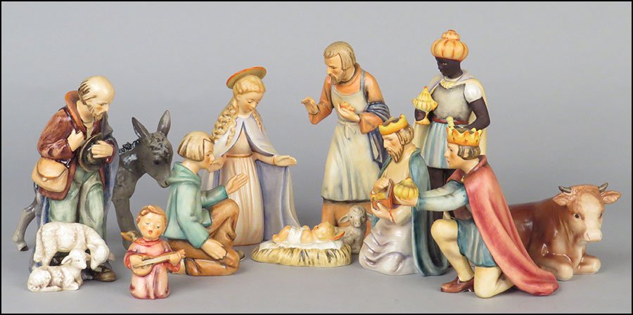 GOEBEL HUMMEL GERMAN PORCELAIN NATIVITY SET.
