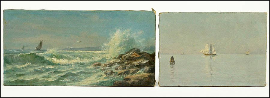 Two Seascape Oil Paintings.