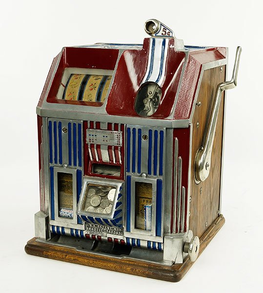 A Jennings Star Brand 5 Cent Slot Machine.