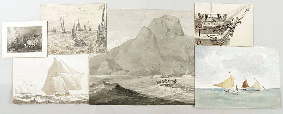 A Collection Of 19th Century British Marine Drawings.