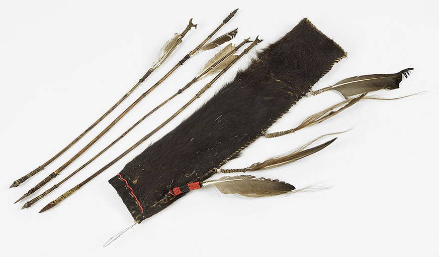 A Native American Quiver And Arrows.