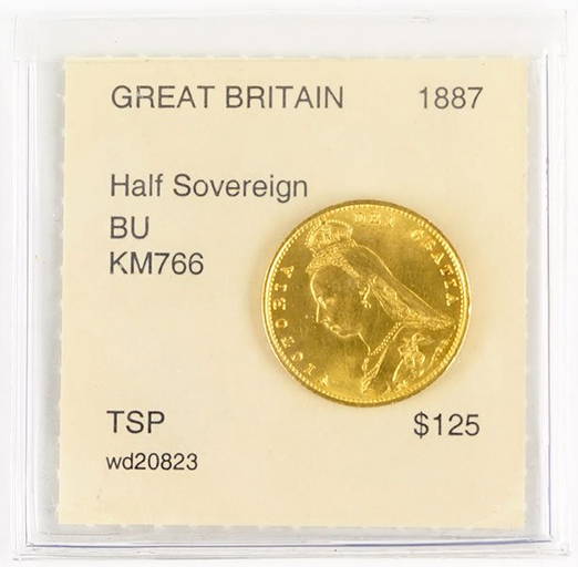 1887 Victoria Gold Half Sovereign.
