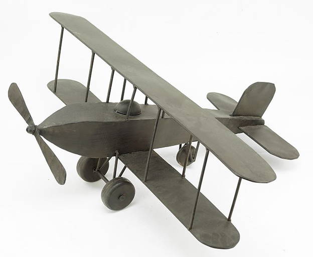A Patinated Metal Decorative Airplane.