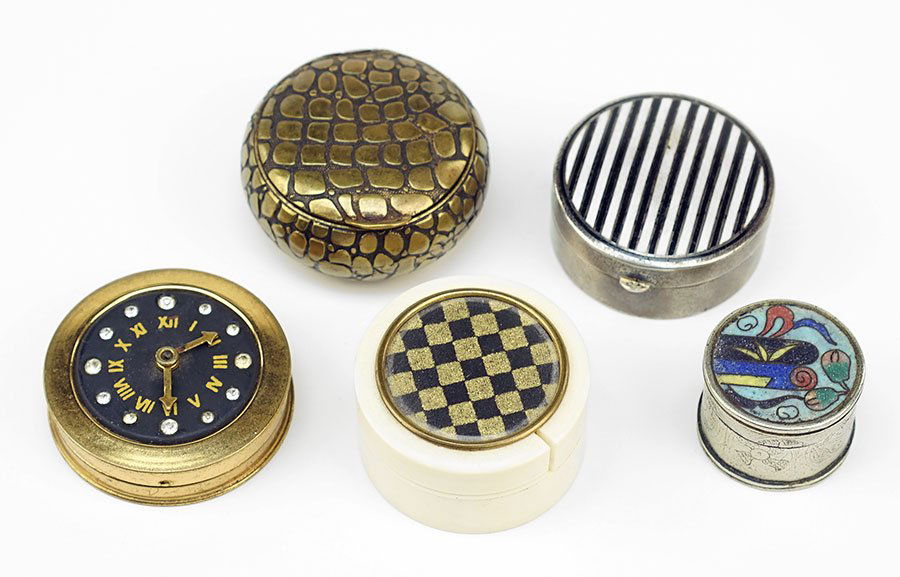 A Collection Of Vintage Pill Boxes. - Feb 10, 2016 | Susanin's Auctions ...