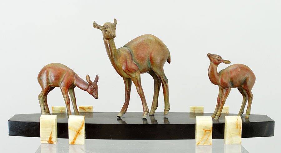 Irene Rochard (French, 1906-1984) Deer and Fawns.