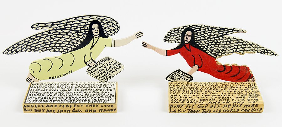 Howard Finster (American, 1916-2001) Two Angels.